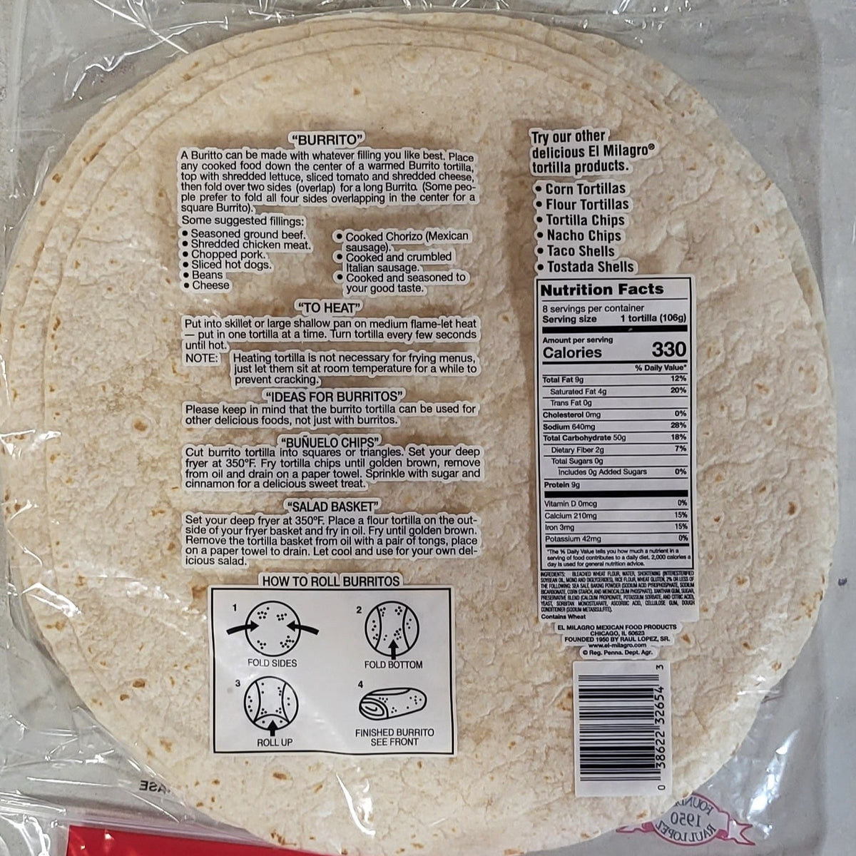 El Milagro Burrito 12 inch